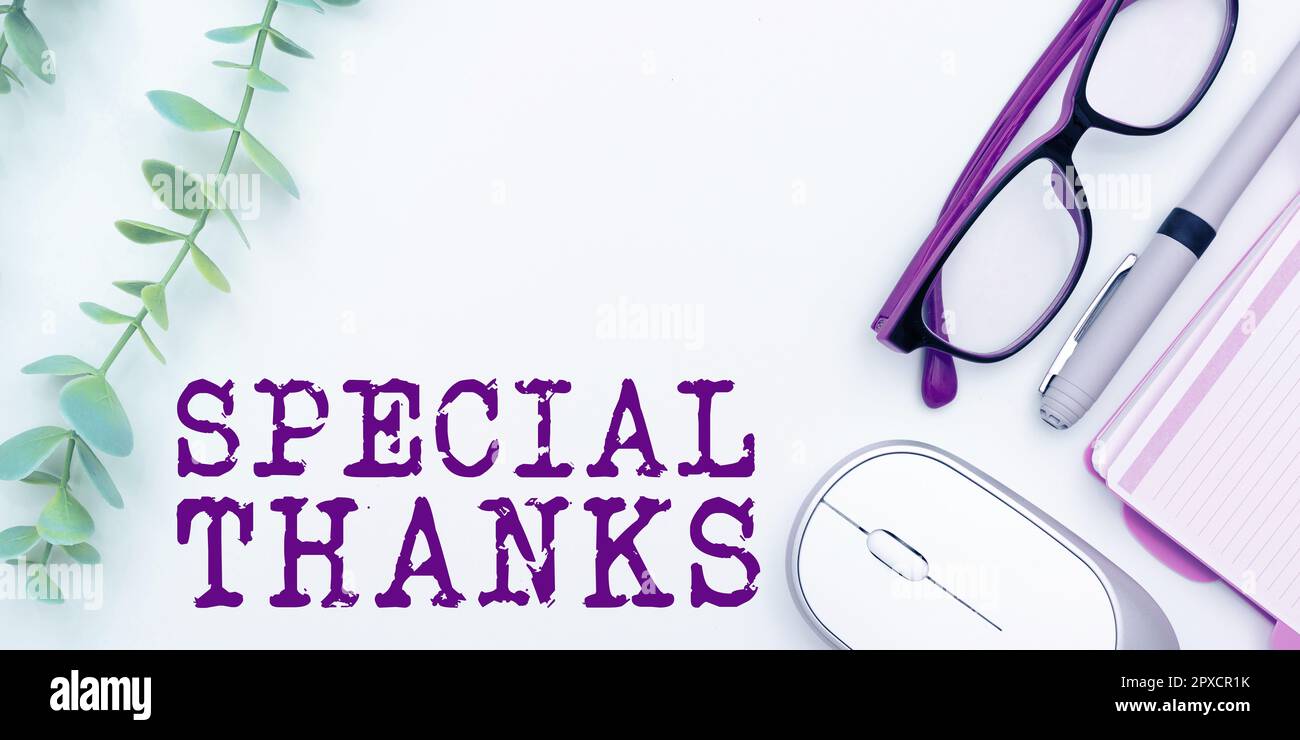 Text sign showing Special Thanks, Business concept expression of ...