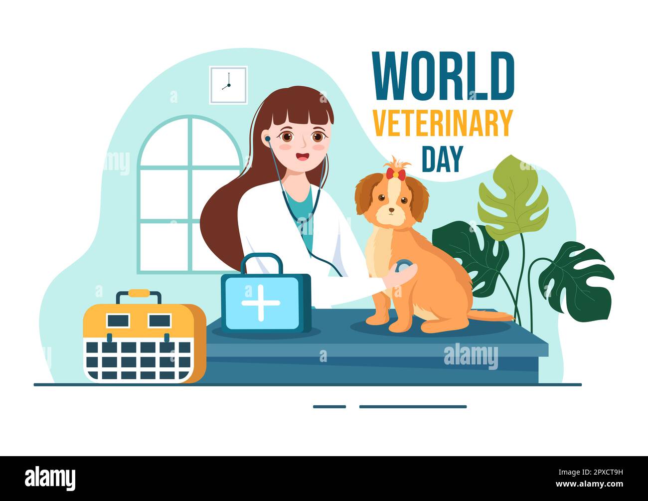 World Veterinary Day on April 29 Illustration with Doctor and Cute ...