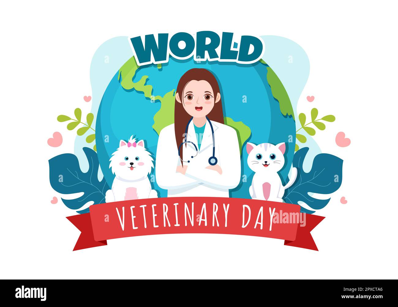 World Veterinary Day on April 29 Illustration with Doctor and Cute ...