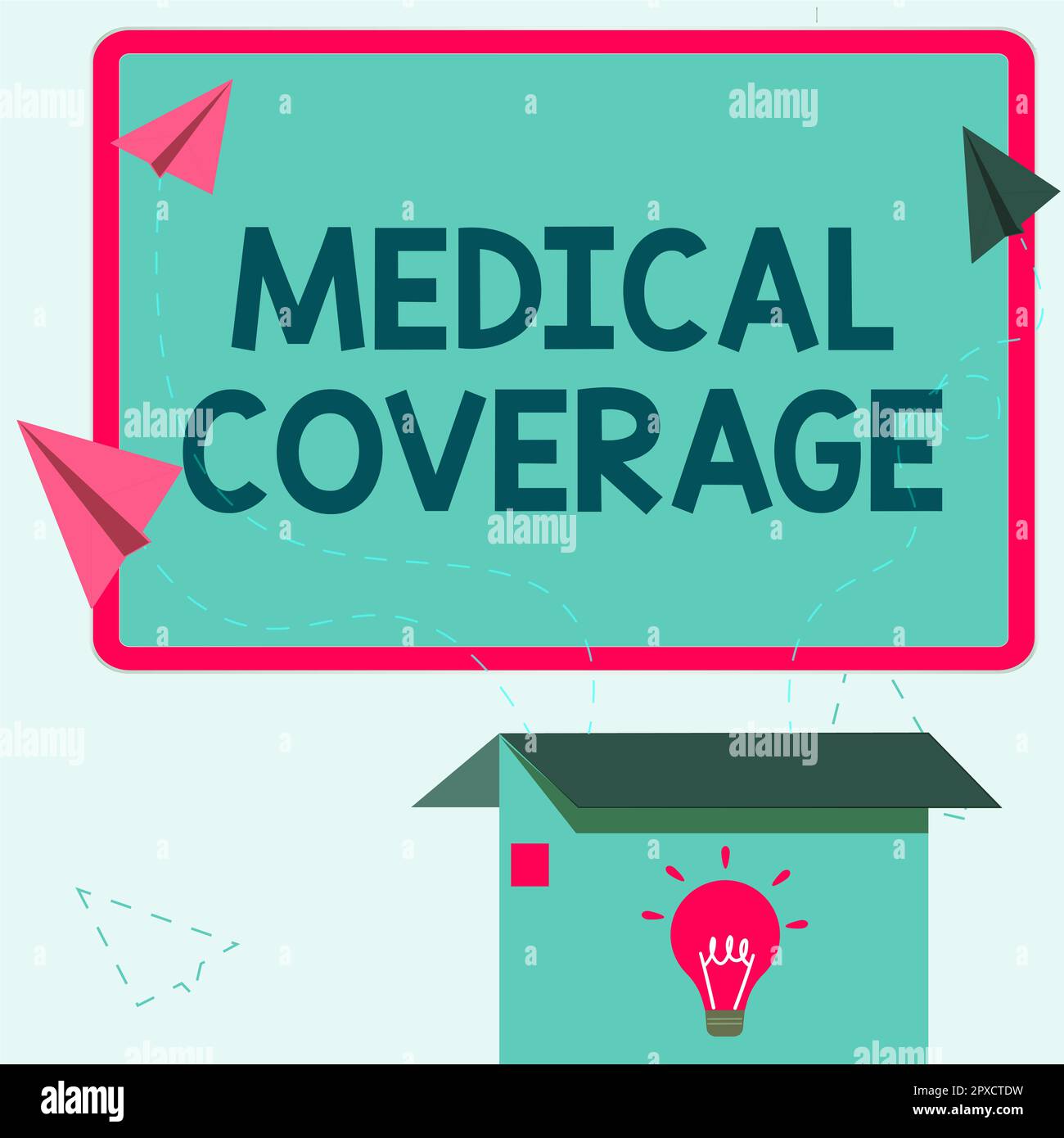 Sign displaying Medical Coverage, Concept meaning inclusion within the ...