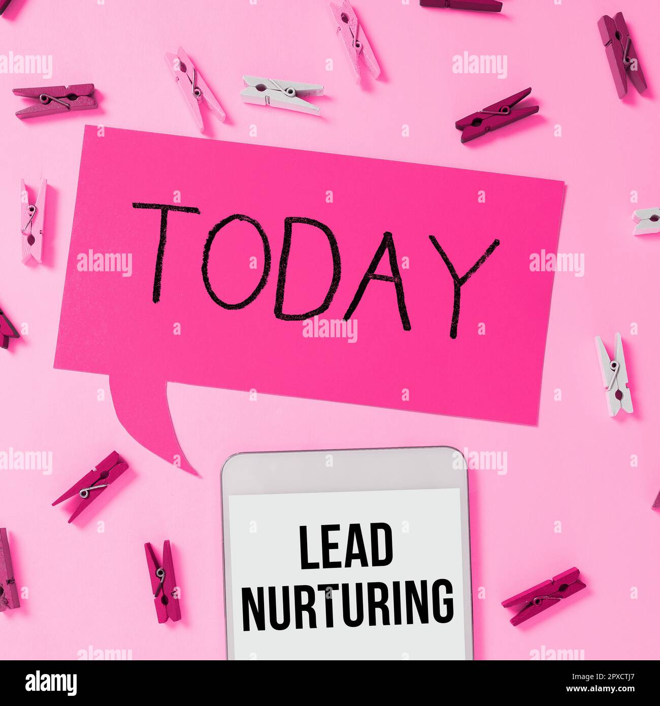 Handwriting text Lead Nurturing, Word Written on method of building a ...