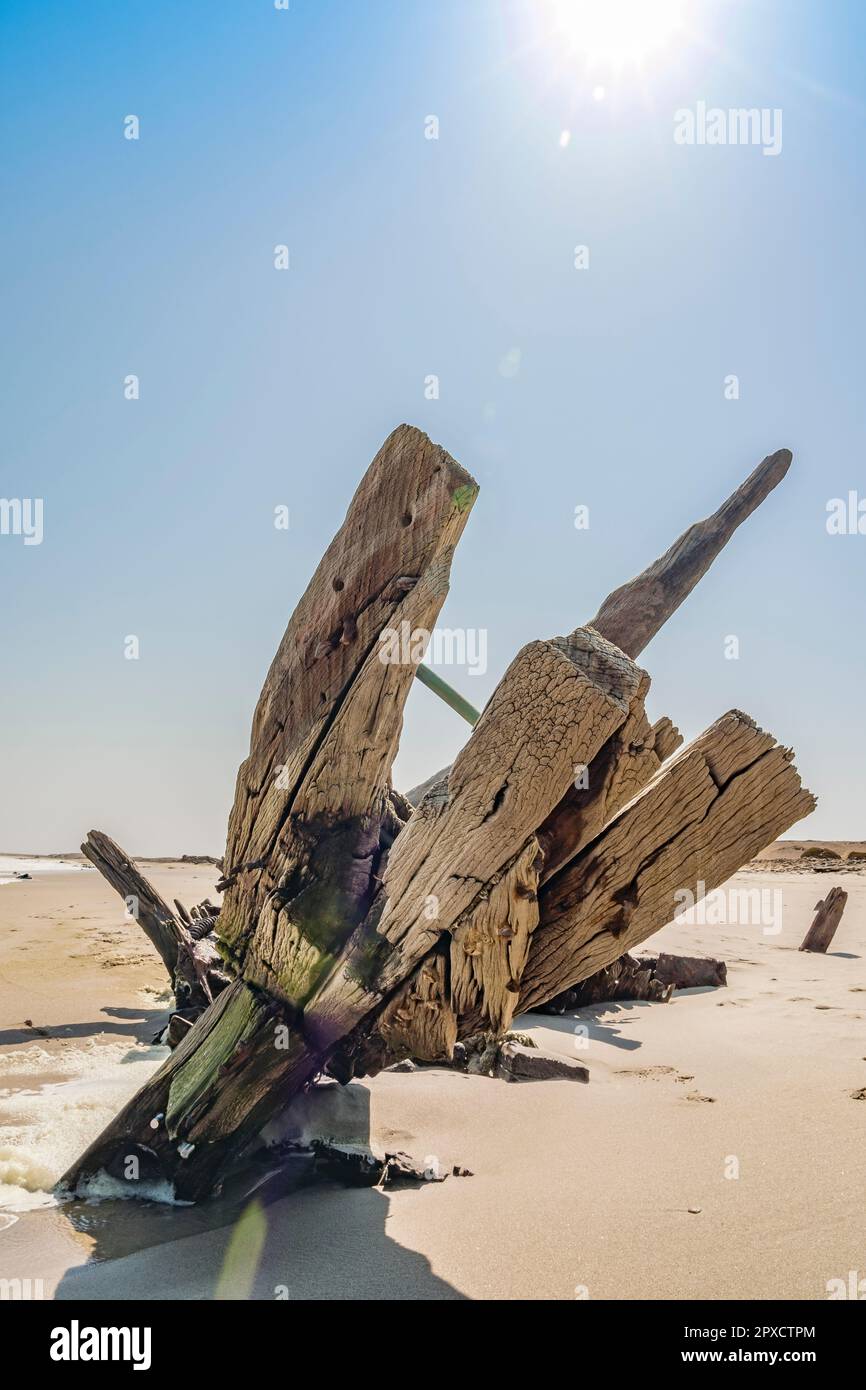 A shipwreck in the Skeleton Coast National Park in Namibia in Africa ...