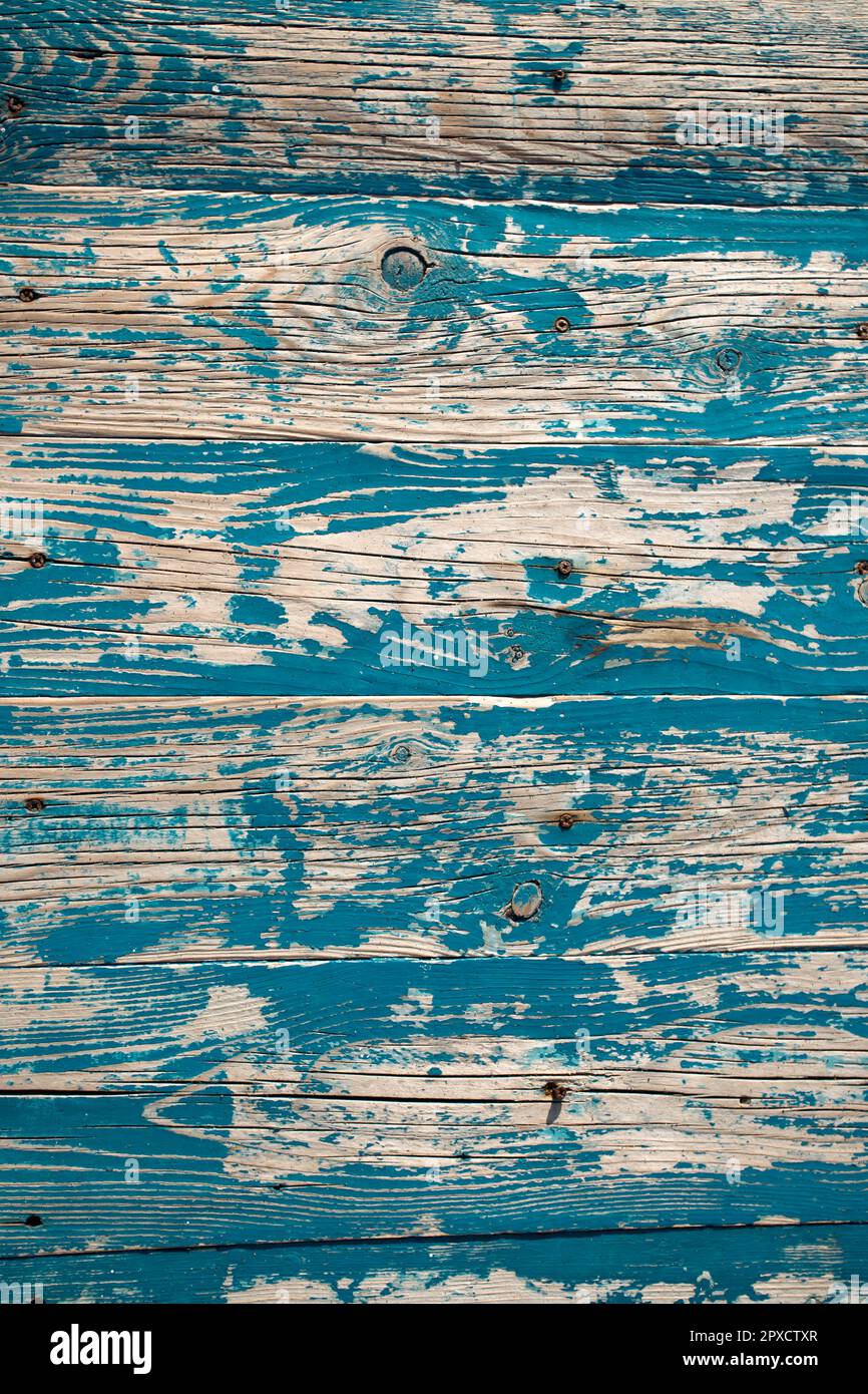 Vintage beach wood background - old blue color wooden plank Stock Photo ...