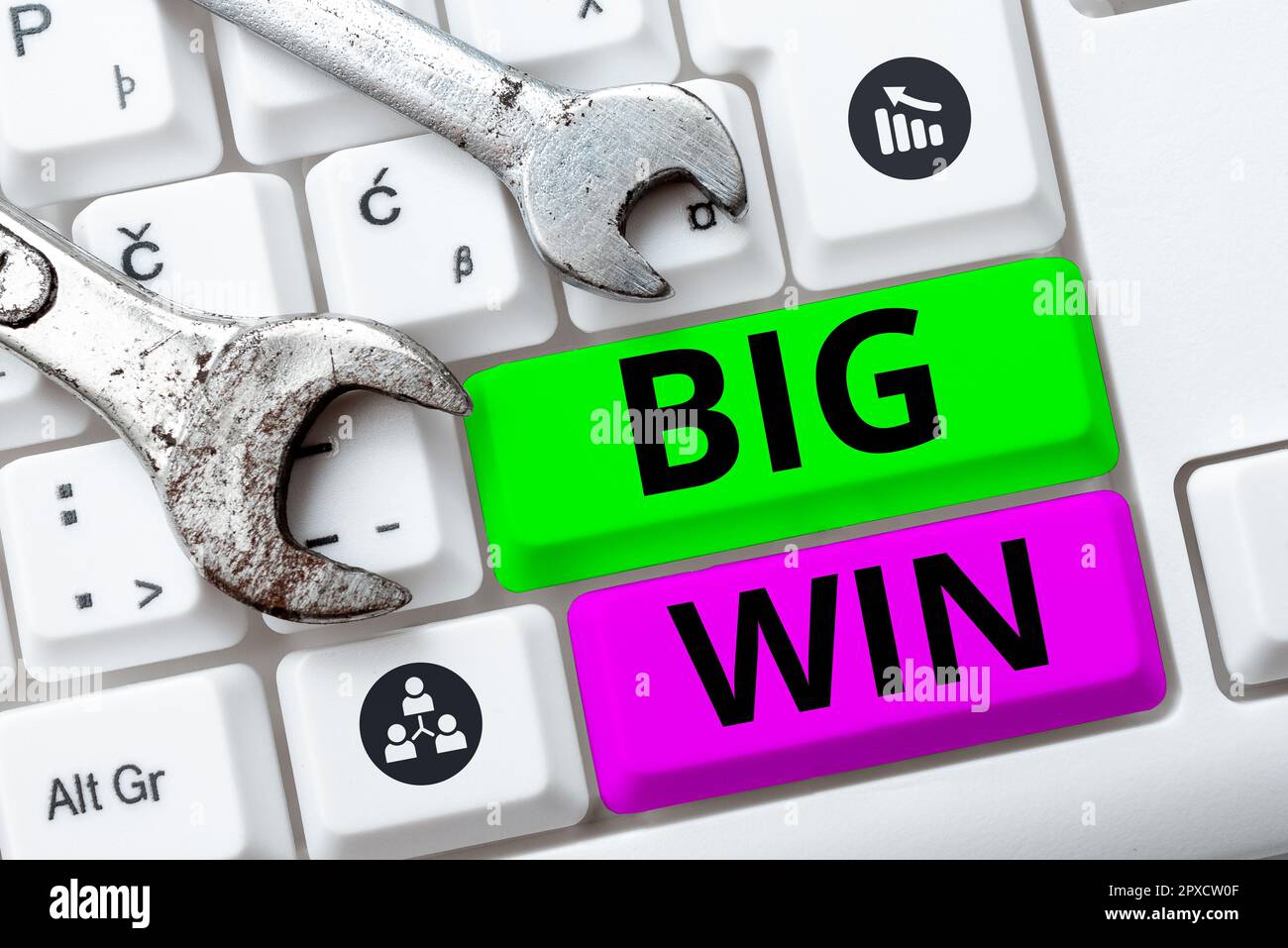 Writing displaying text Big Win, Business showcase having won an ...