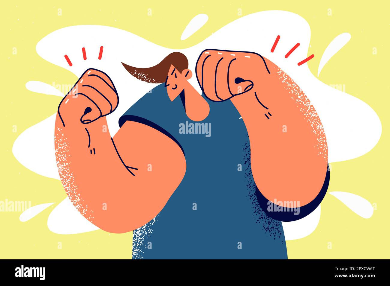 Smiling man showing power and strength demonstrate muscles. Happy guy ...