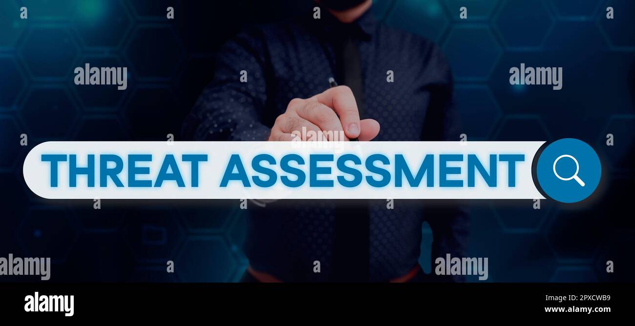 Text caption presenting Threat Assessment, Business overview ... Text caption presenting Threat Assessment, Business overview ...