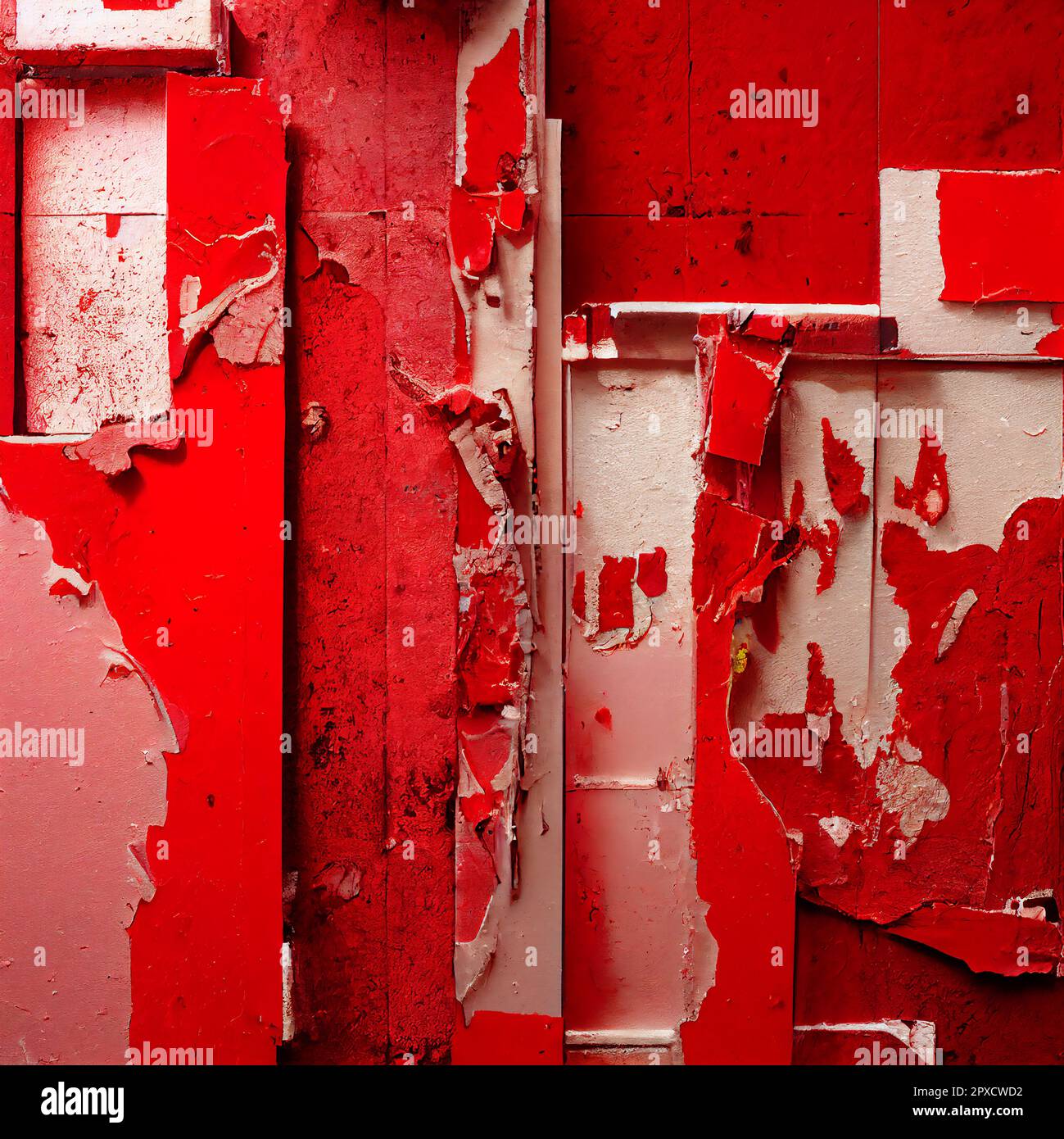 Red cracked concrete texture background 3D illustration digital design ...