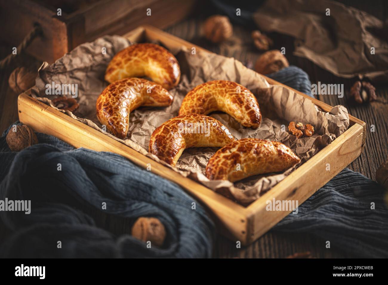 Traditional Slovakian pastry filled with ground walnuts, Bratislava ...