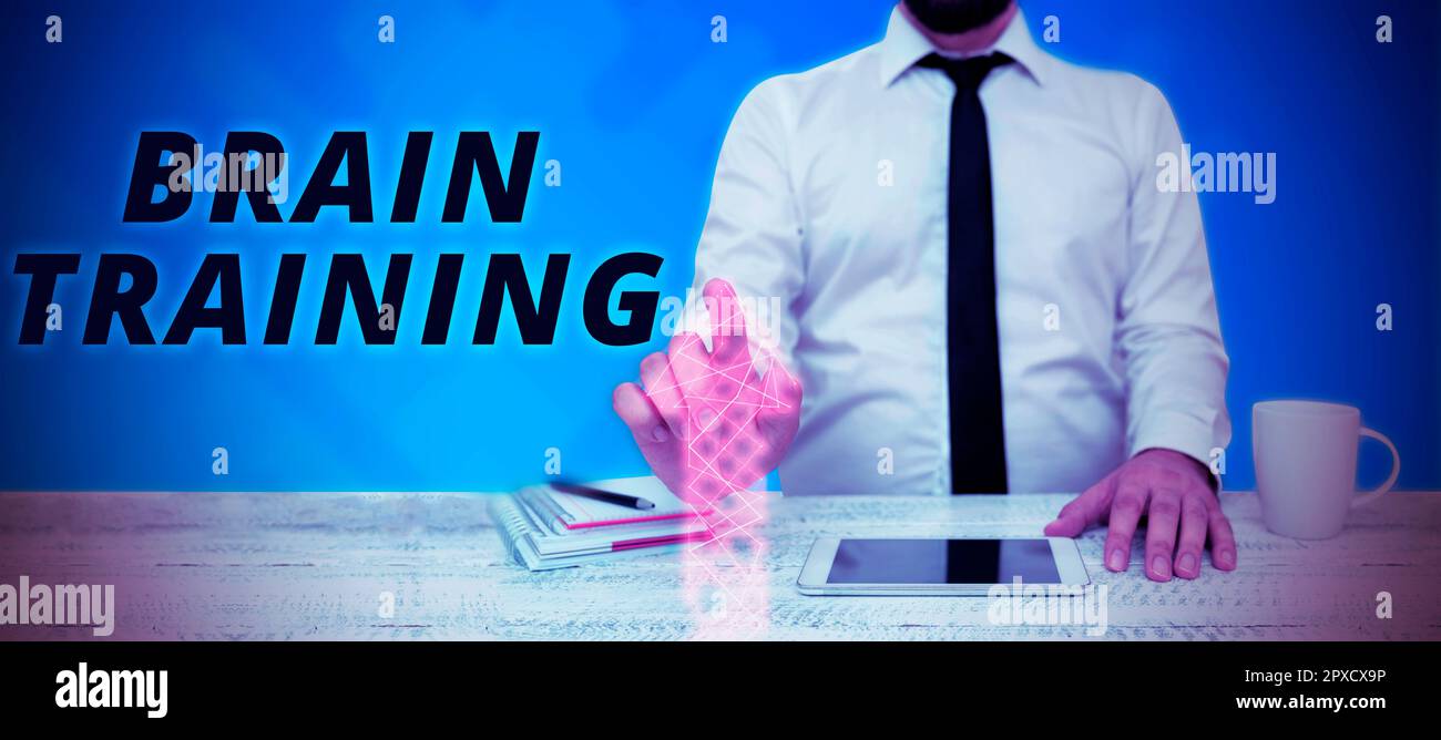Hand writing sign Brain Training, Word Written on mental activities to ...