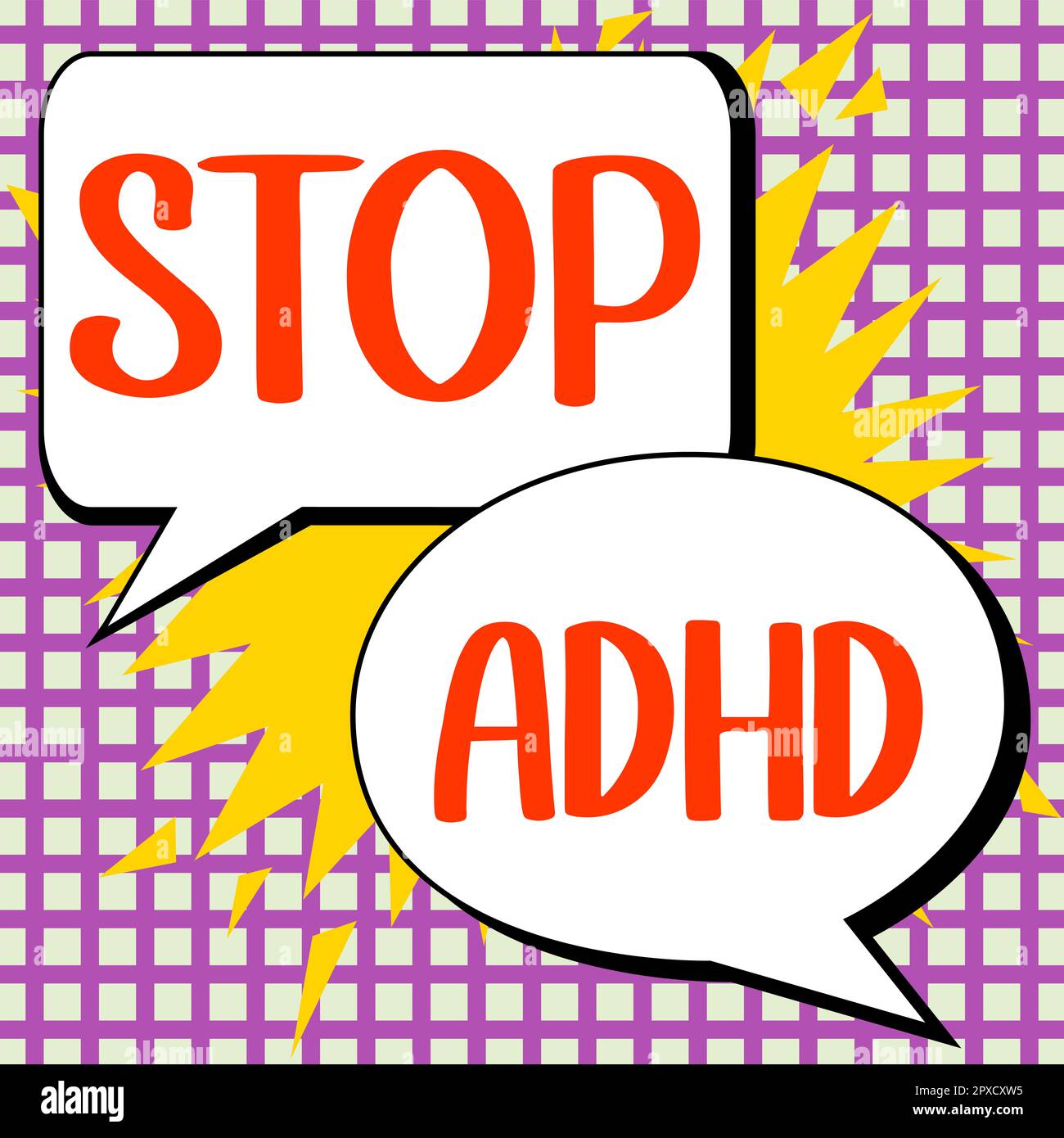 Conceptual caption Stop Adhd, Business overview Put at end the mental ...