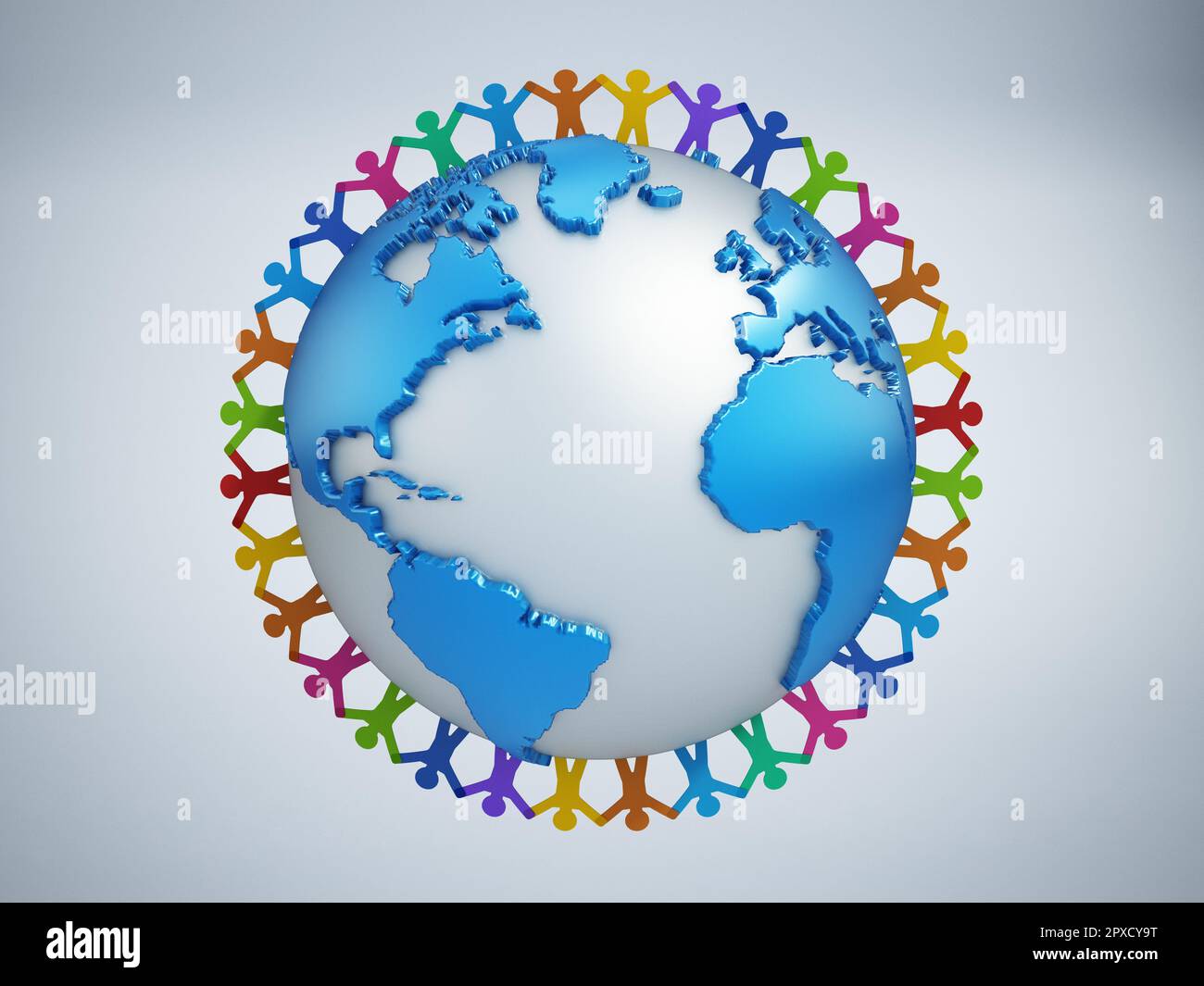 Friends Holding Hands Around The World