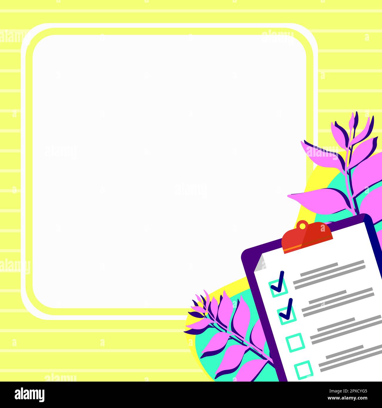 Paper with plan on colored background. White text holder with ...