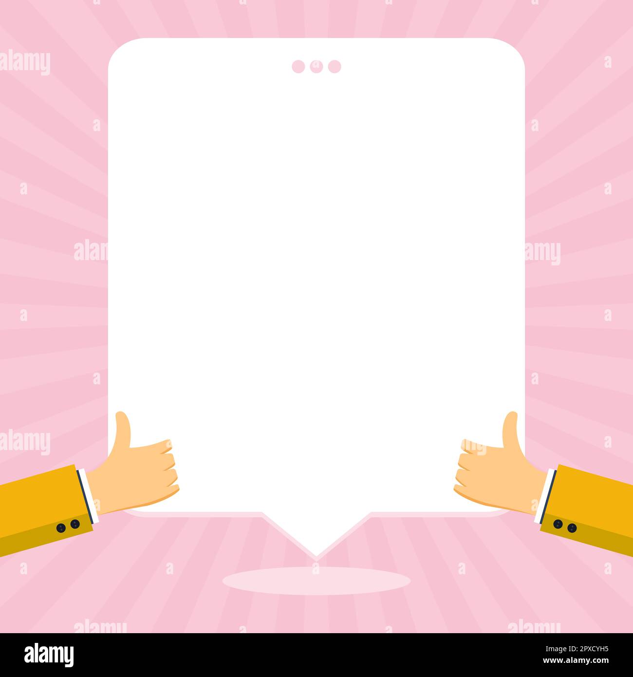 Big finger raised up pointing to whiteboard with important information ...