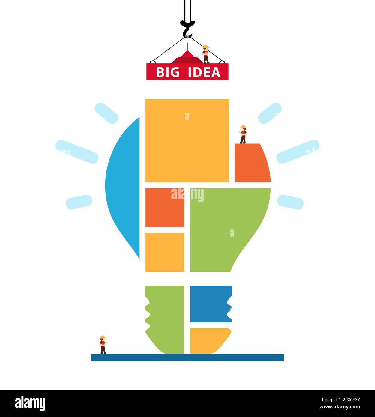 Big idea. Glowing light bulb on white background. light bulb is ...