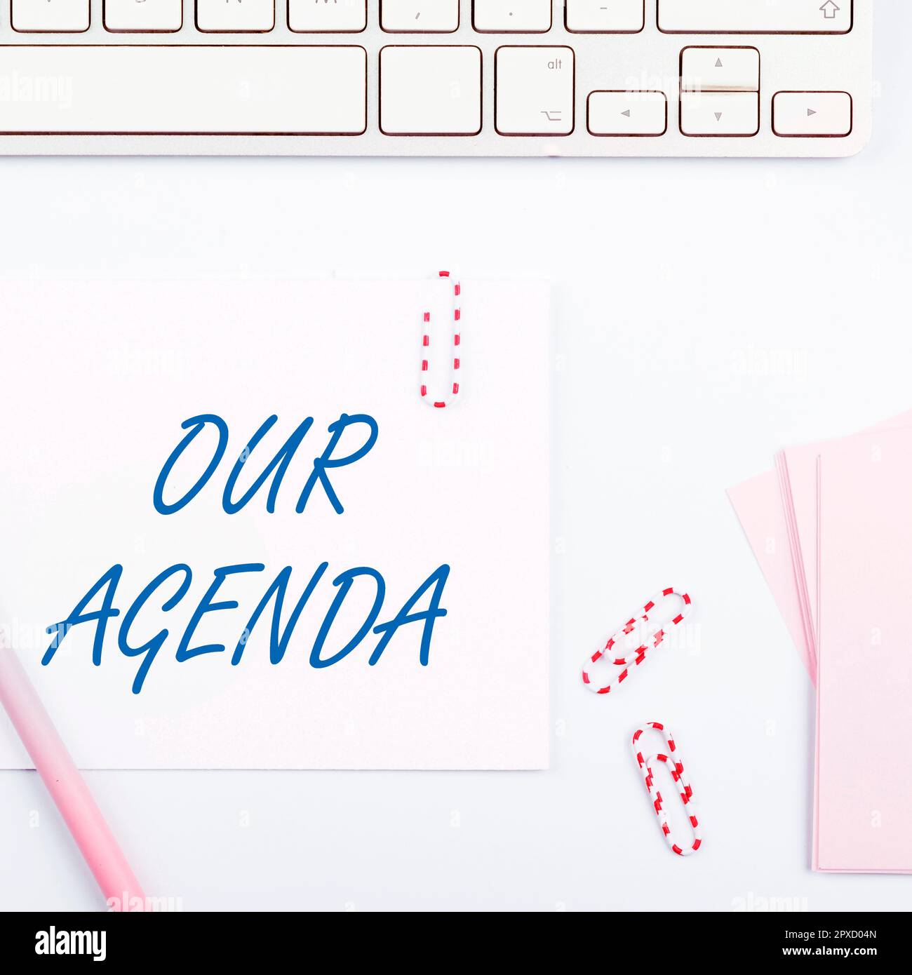 Sign displaying Our Agenda, Concept meaning Personal schedule reminders ...