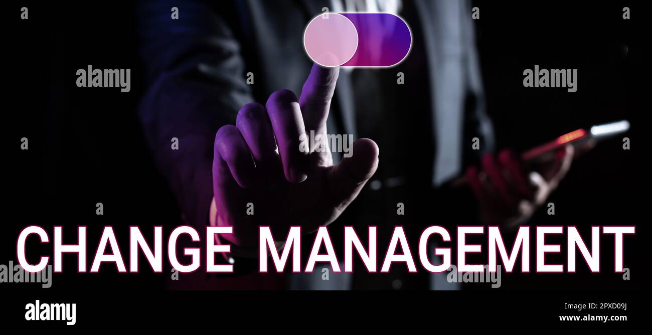 Conceptual caption Change Management, Business concept Replacement of ...