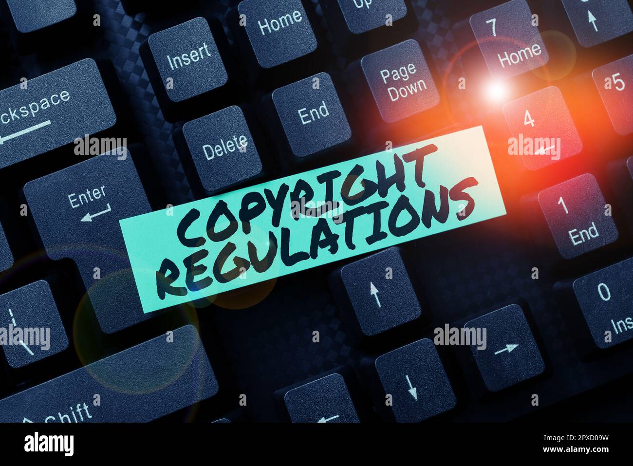 Text sign showing Copyright Regulations, Business idea body of law that ...