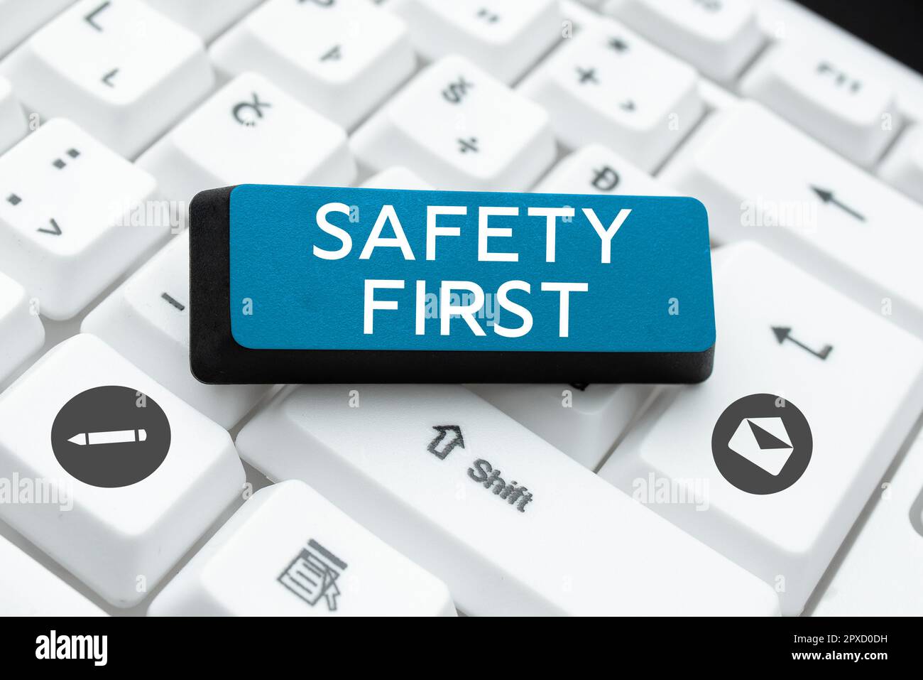 Conceptual display Safety First, Business showcase Avoid any ...