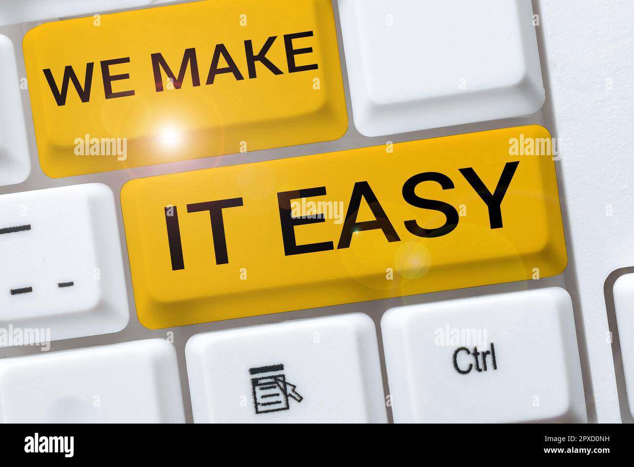 Sign displaying We Make It Easy, Word for Offering solutions ...
