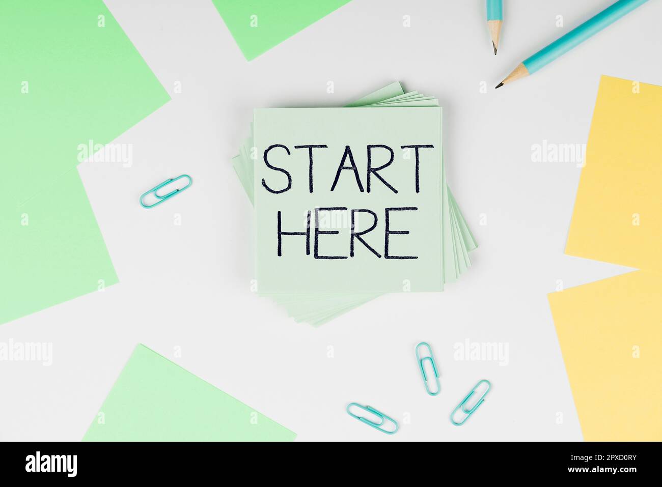 Conceptual display Start Here, Business idea telling someone this is ...