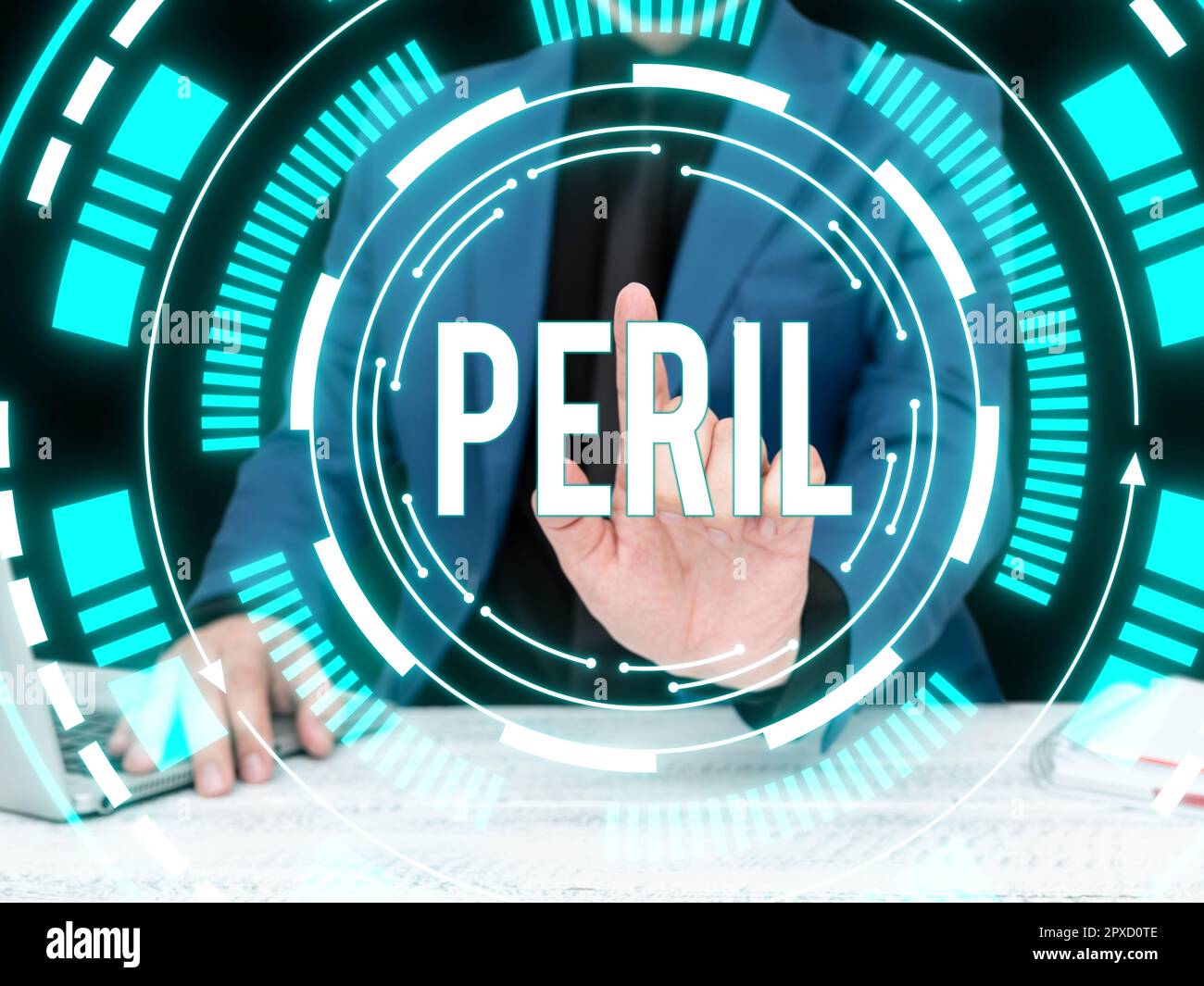 Text caption presenting Peril, Business idea indicates something ...