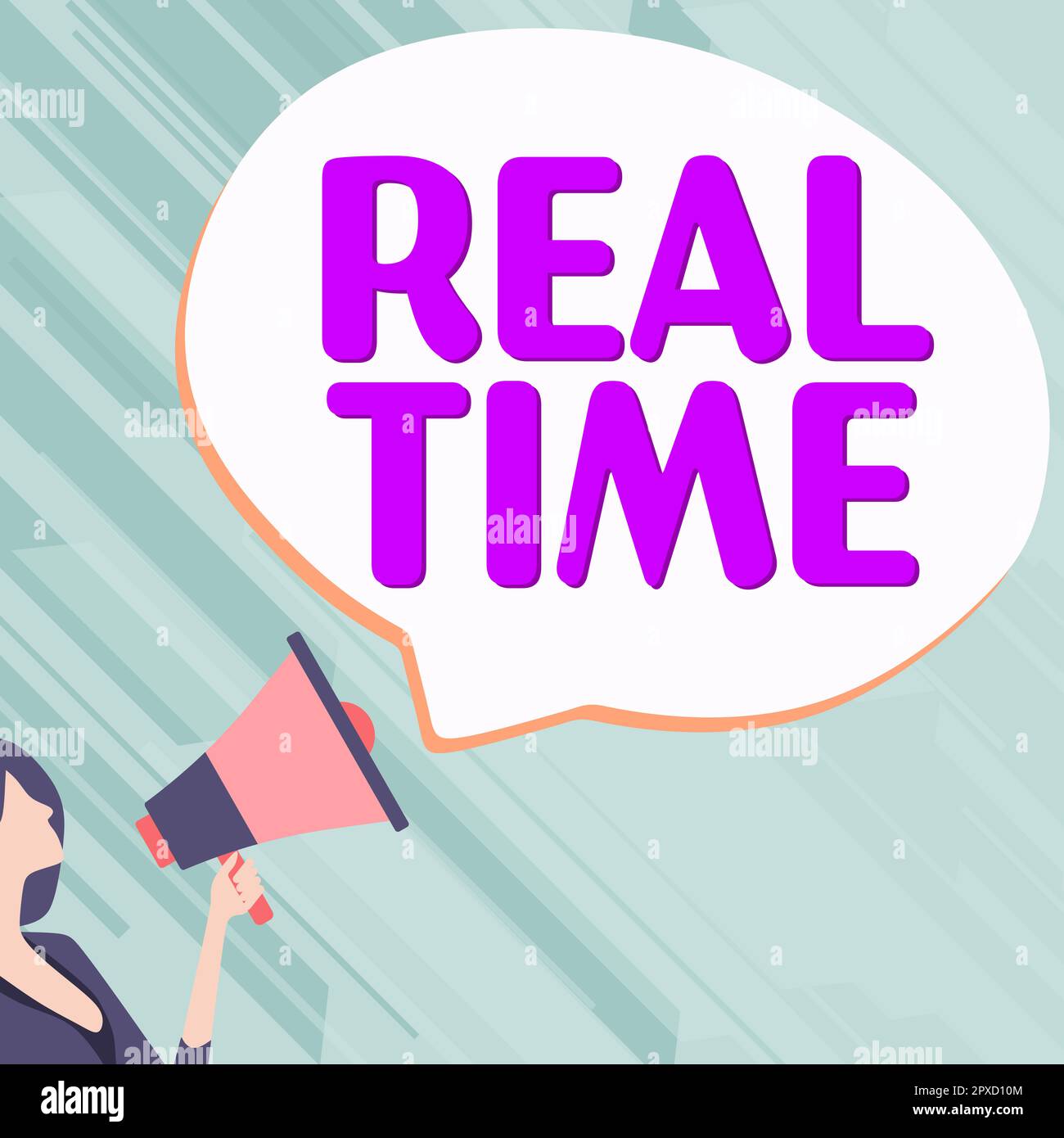 Conceptual caption Real Time, Word Written on the actual time during ...