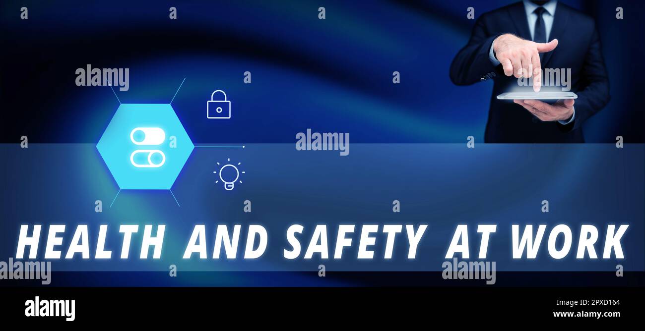 Text sign showing Health And Safety At Work, Concept meaning Secure ...