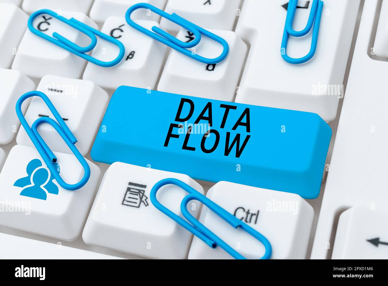 Sign Displaying Data Flow Word For The Movement Of Data Through A System Comprised Of Software