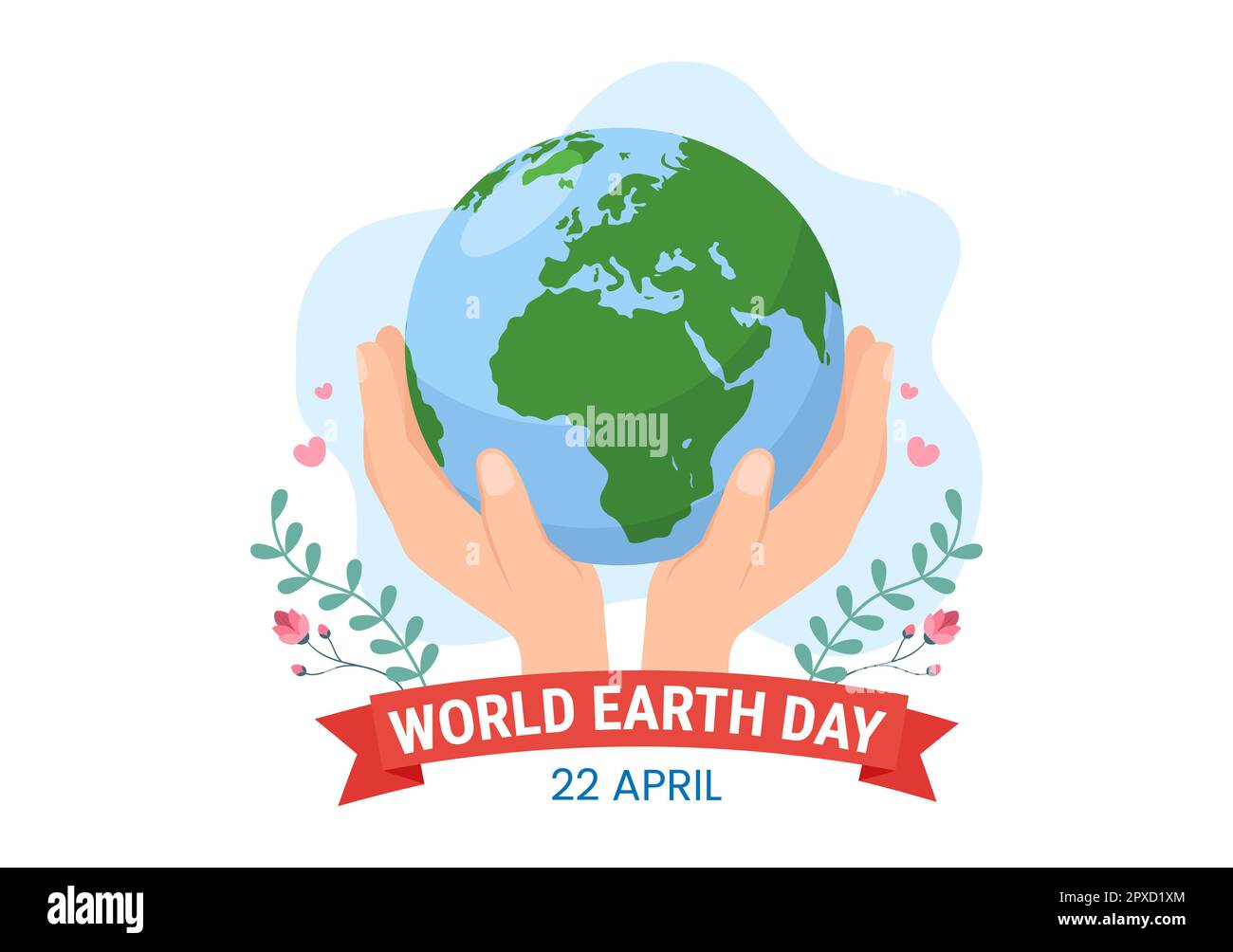 Happy Earth Day on April 22 Illustration with World Map Environment in ...