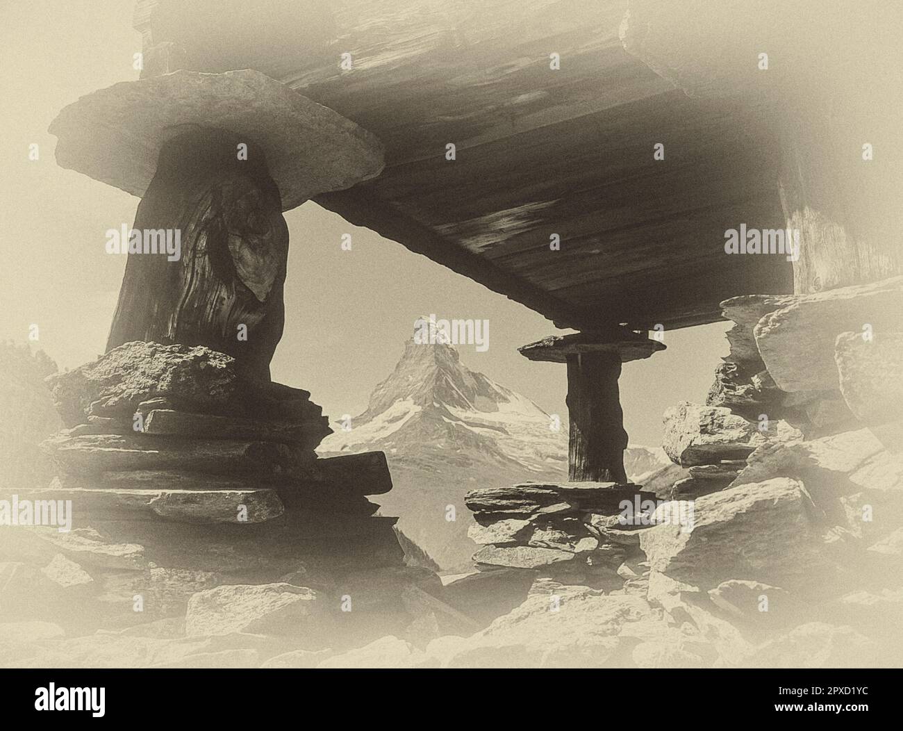 This series of images are of the mountains near the Swiss resort town ...