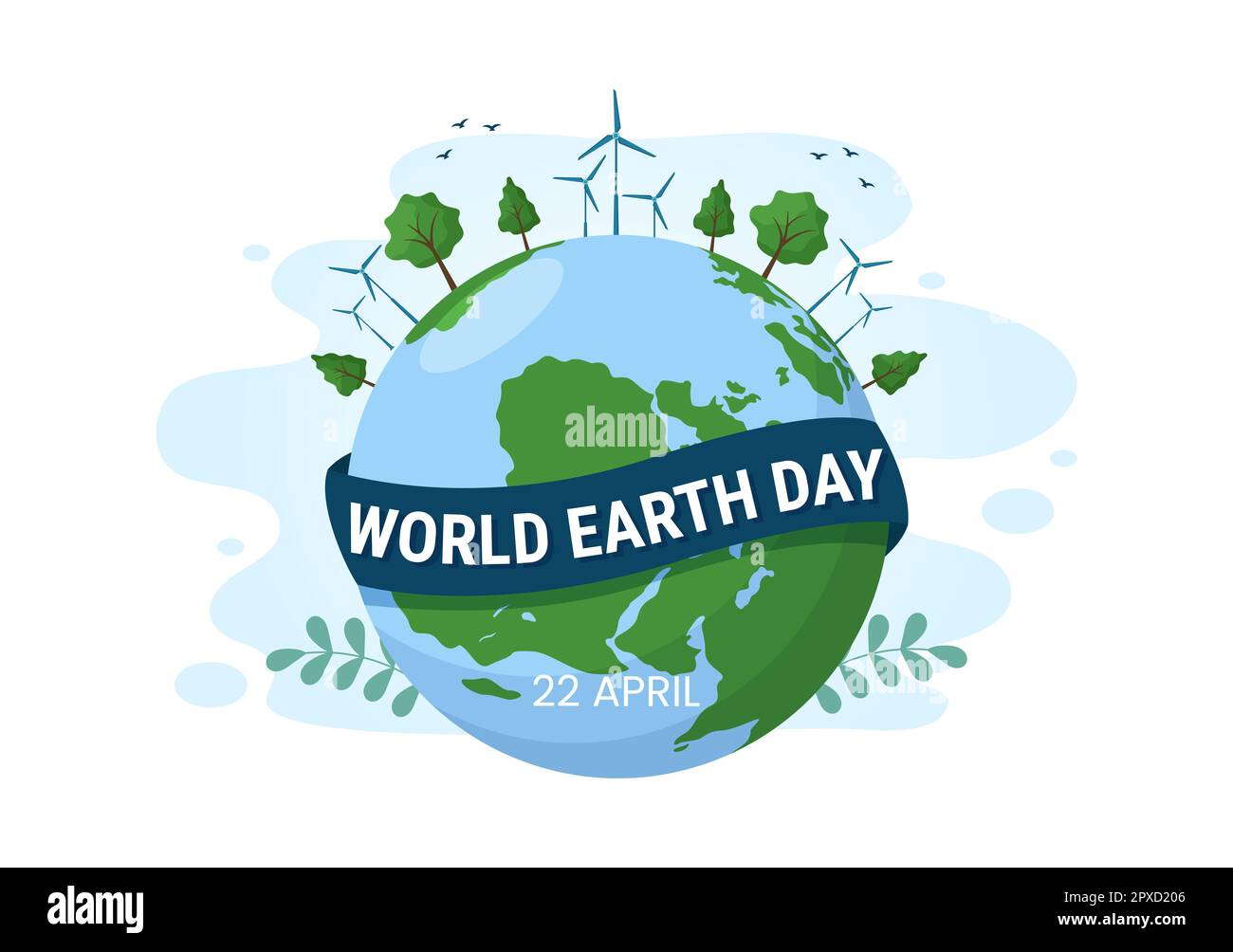 Happy Earth Day on April 22 Illustration with World Map Environment in ...