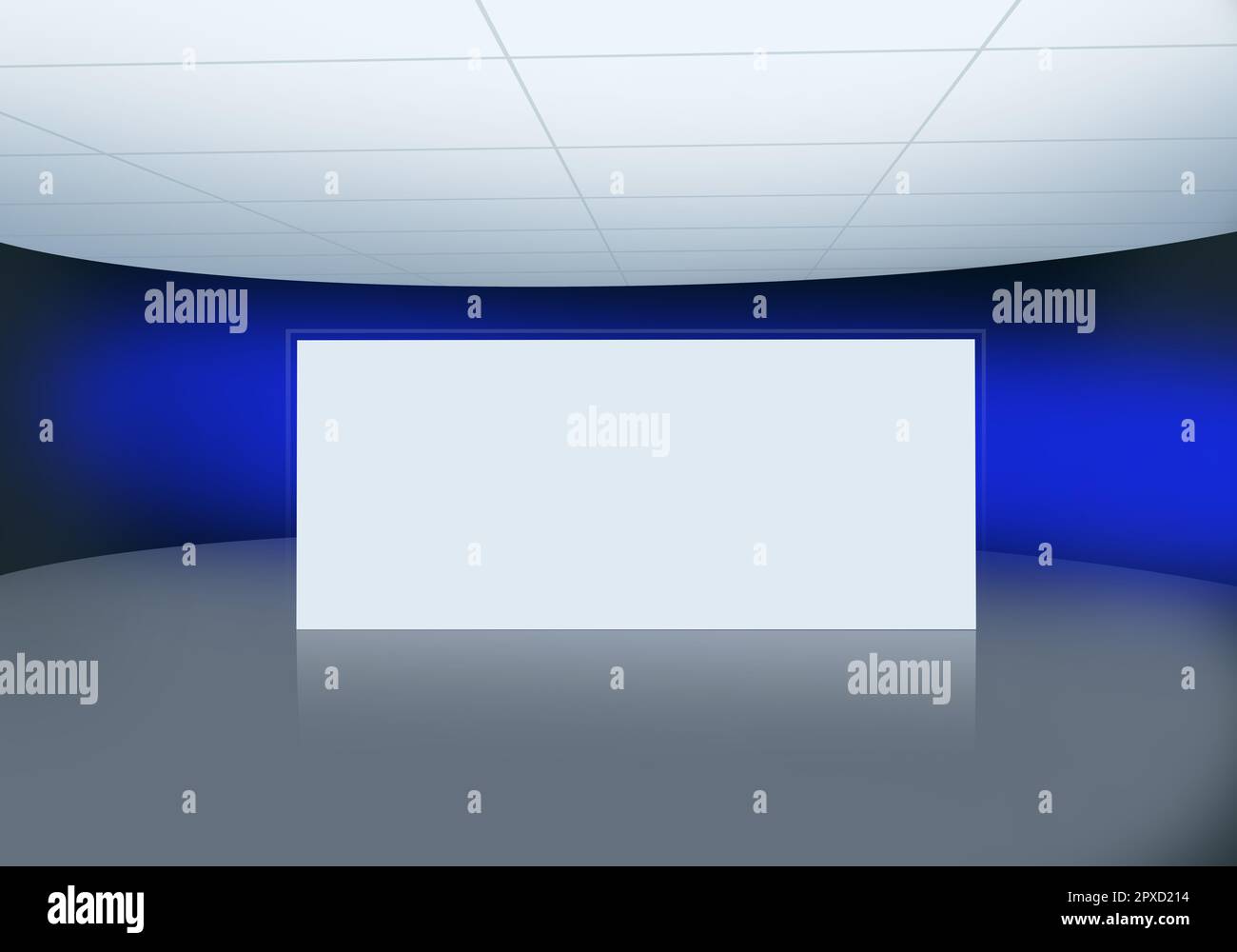 Big screen at modern 3d space for products presentation. 3d ...