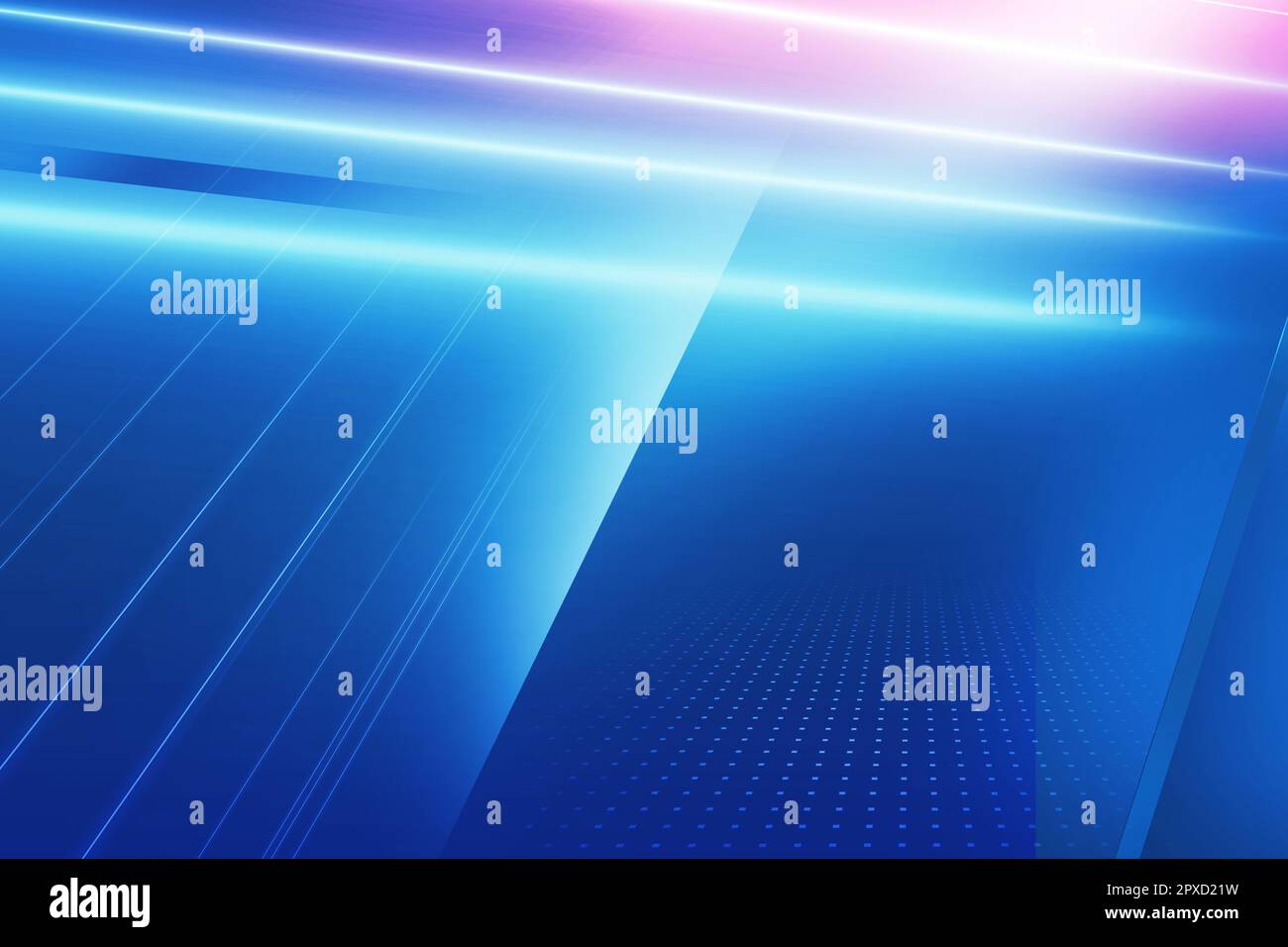 Abstract design with neon light in blue theme background, 3d ...