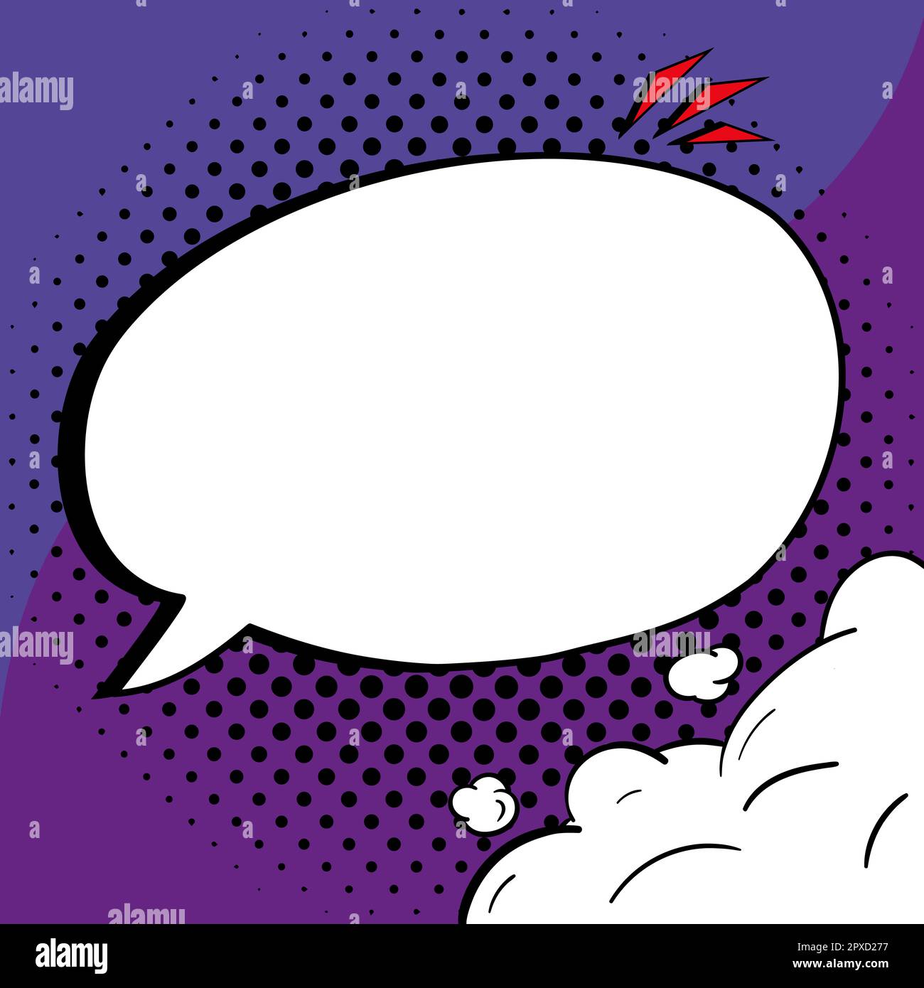 Comic Speech Bubble With Copy Space And Doodles. Empty Explosion ...