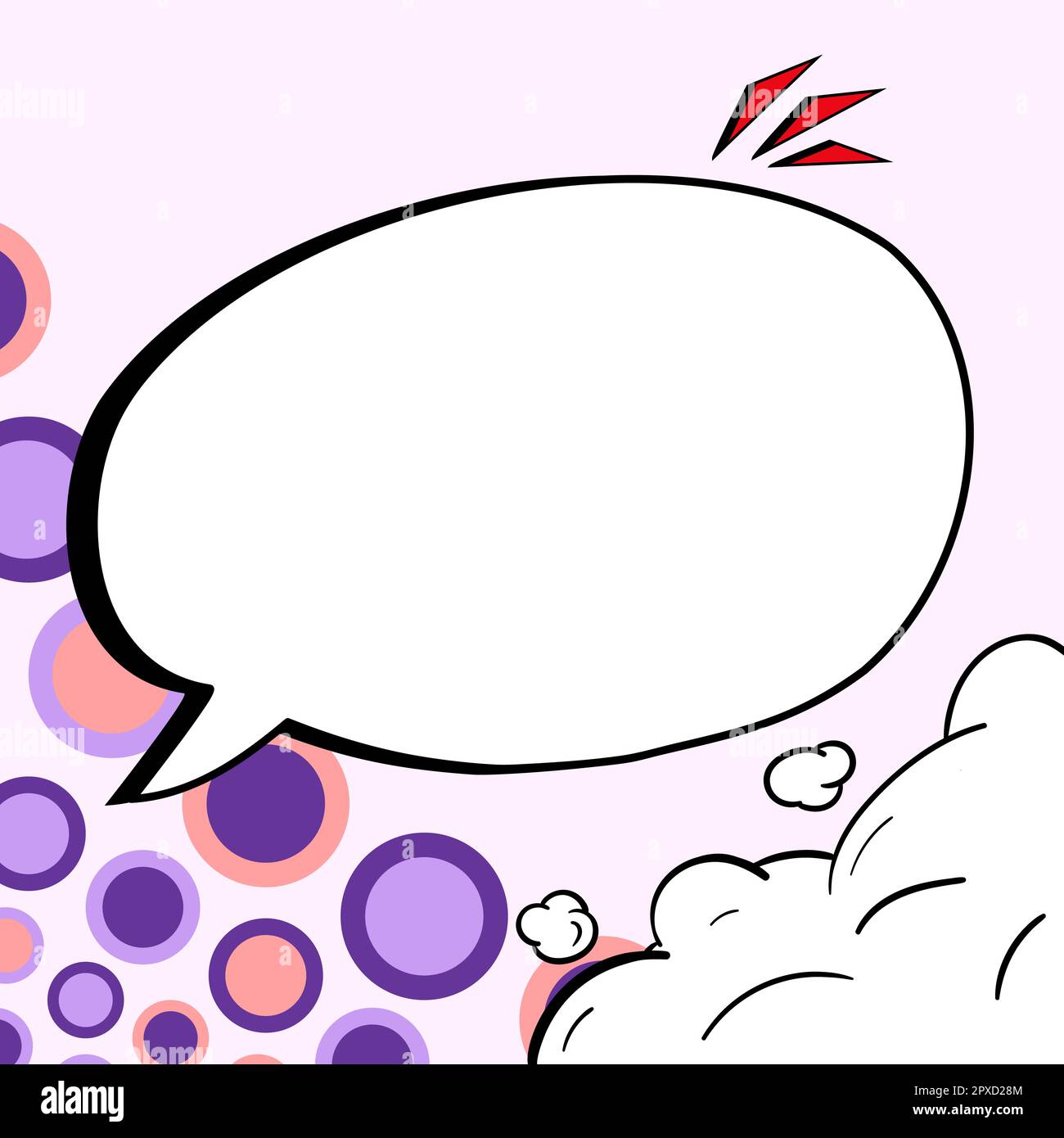 Comic Speech Bubble With Copy Space And Doodles. Empty Explosion ...