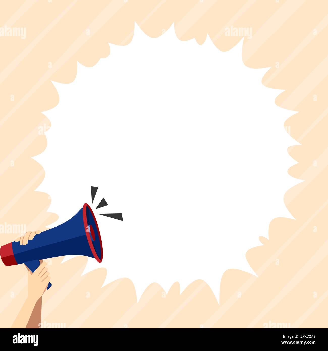 Hand Holding Megaphone With Speech Box Presenting Important Messages ...