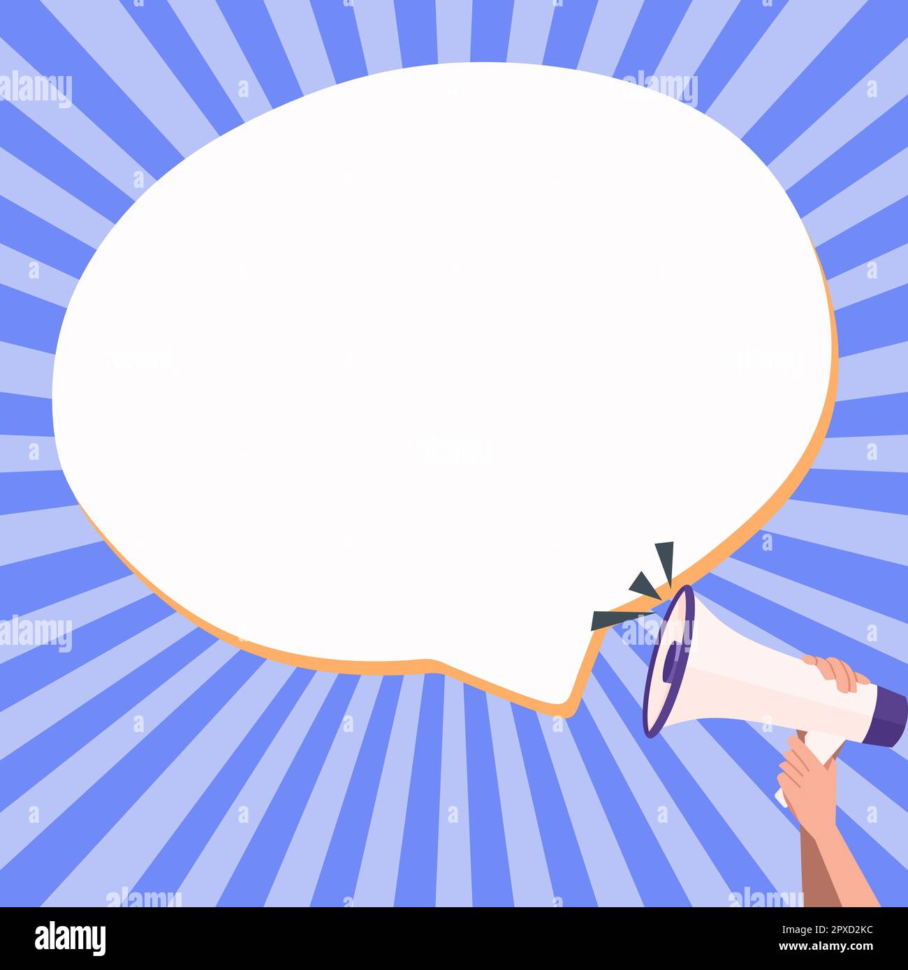 Hand Holding Megaphone With Speech Box Presenting Important Messages ...