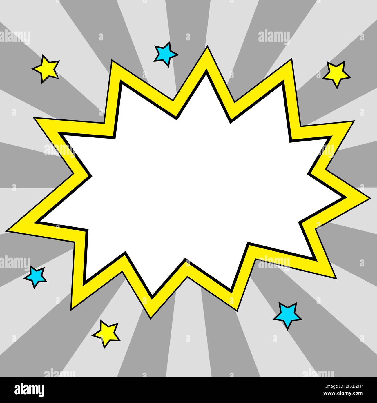 Comic Blank Speech Bubble Copy Space. Empty Template Explosion ...