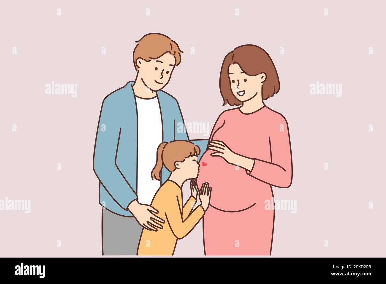 The concept of a happy young family. Waiting for a new family member ...
