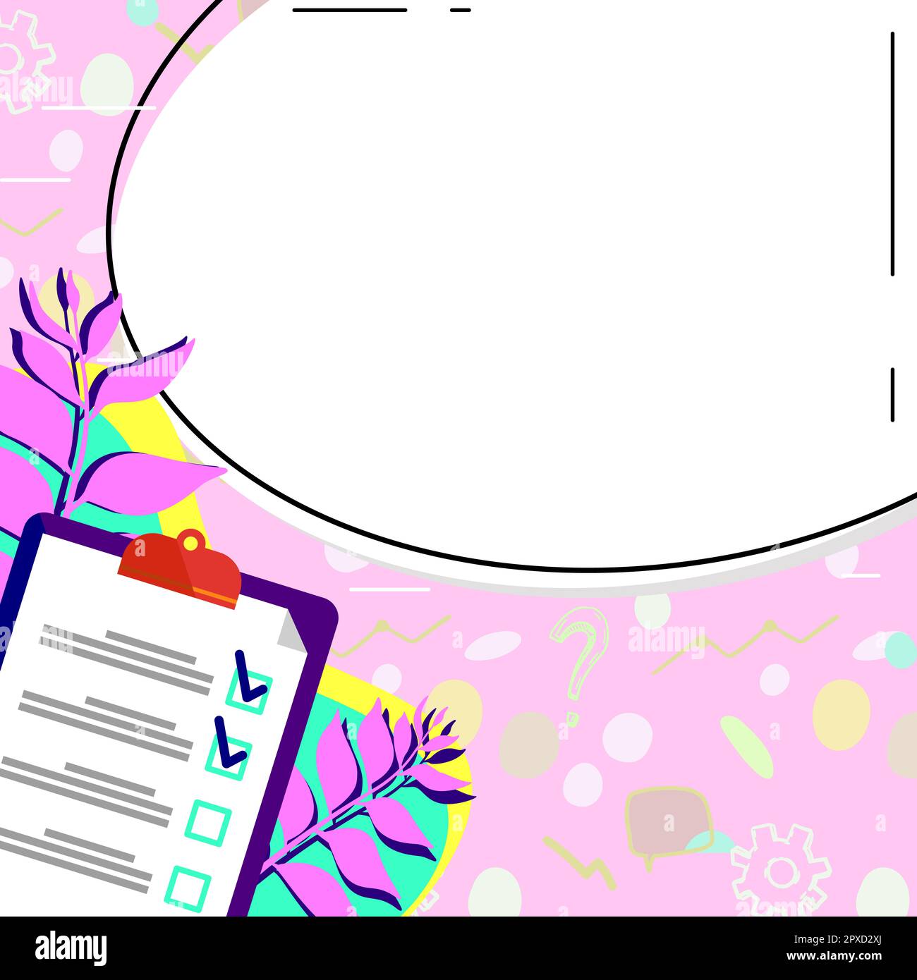 Paper with plan on colored background. White text holder with ...