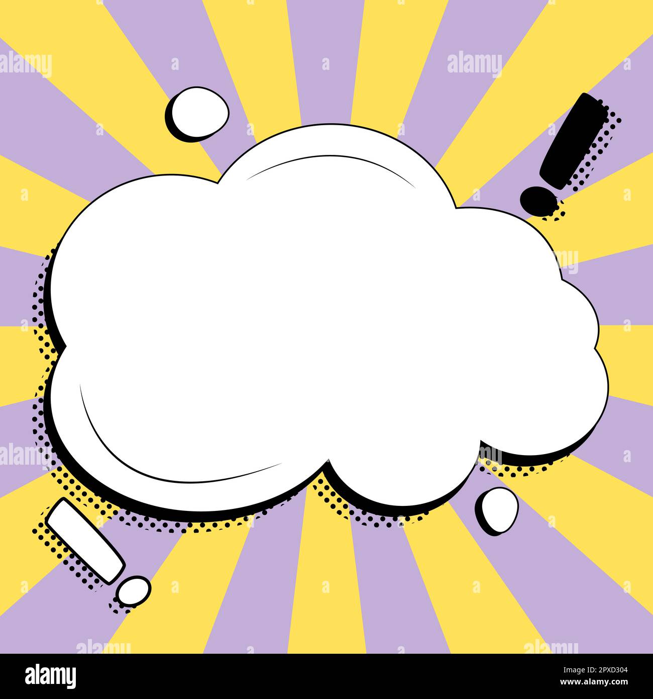 Comic Speech Bubble With Copy Space And Doodles. Empty Explosion ...