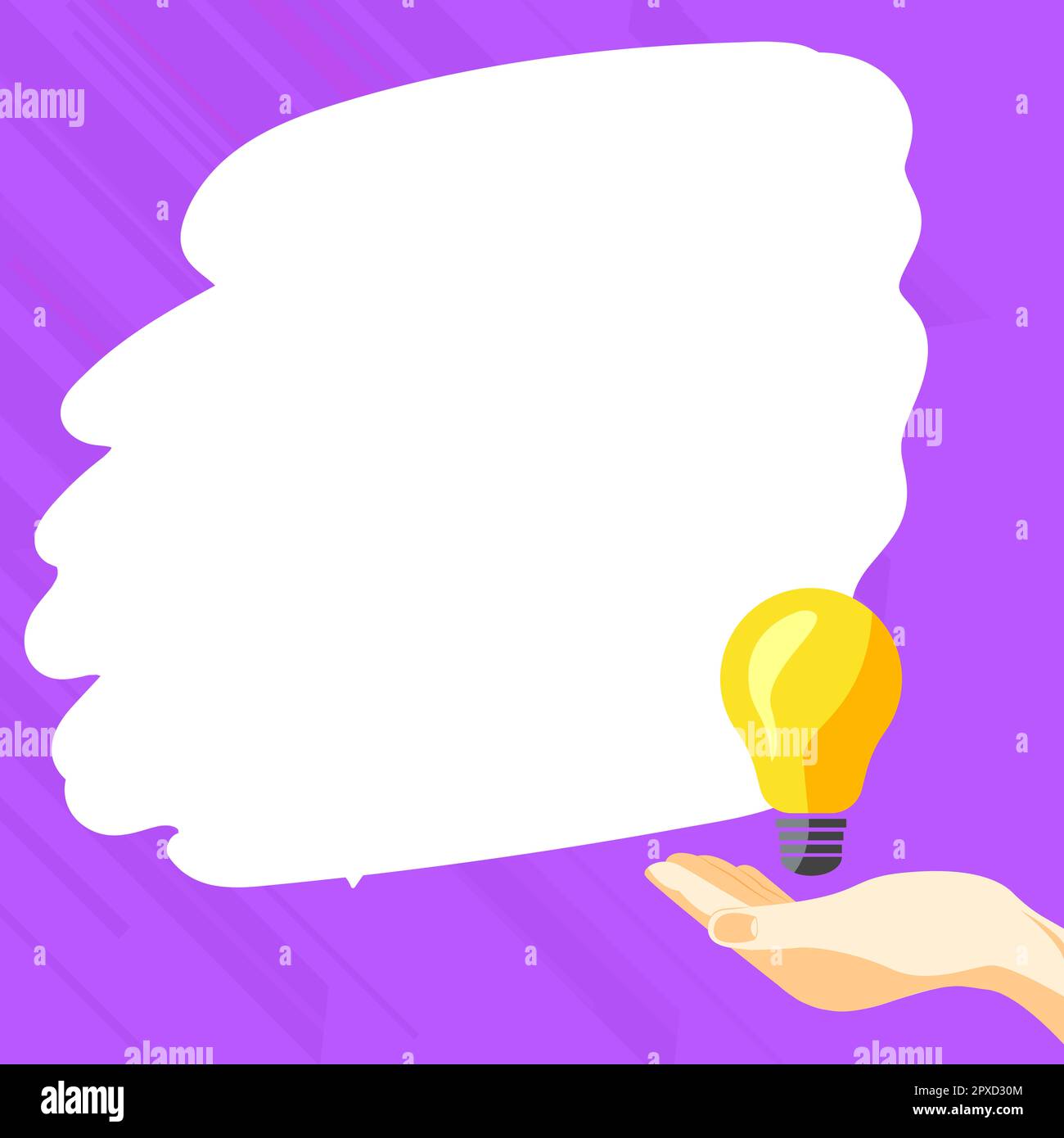 Hand holding yellow bulb. Important message written on white textholder ...