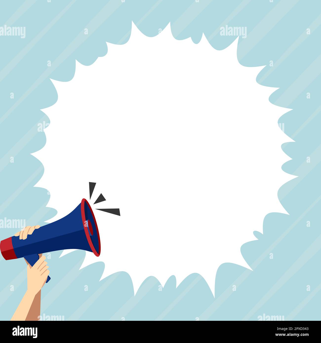 Hand Holding Megaphone With Speech Box Presenting Important Messages ...