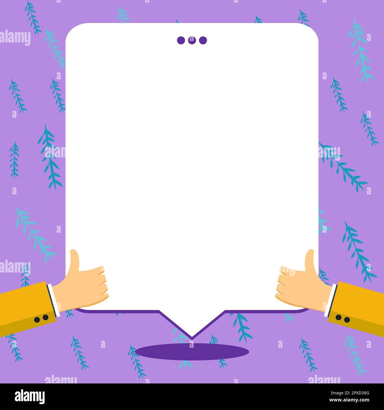 Big finger raised up pointing to whiteboard with important information ...