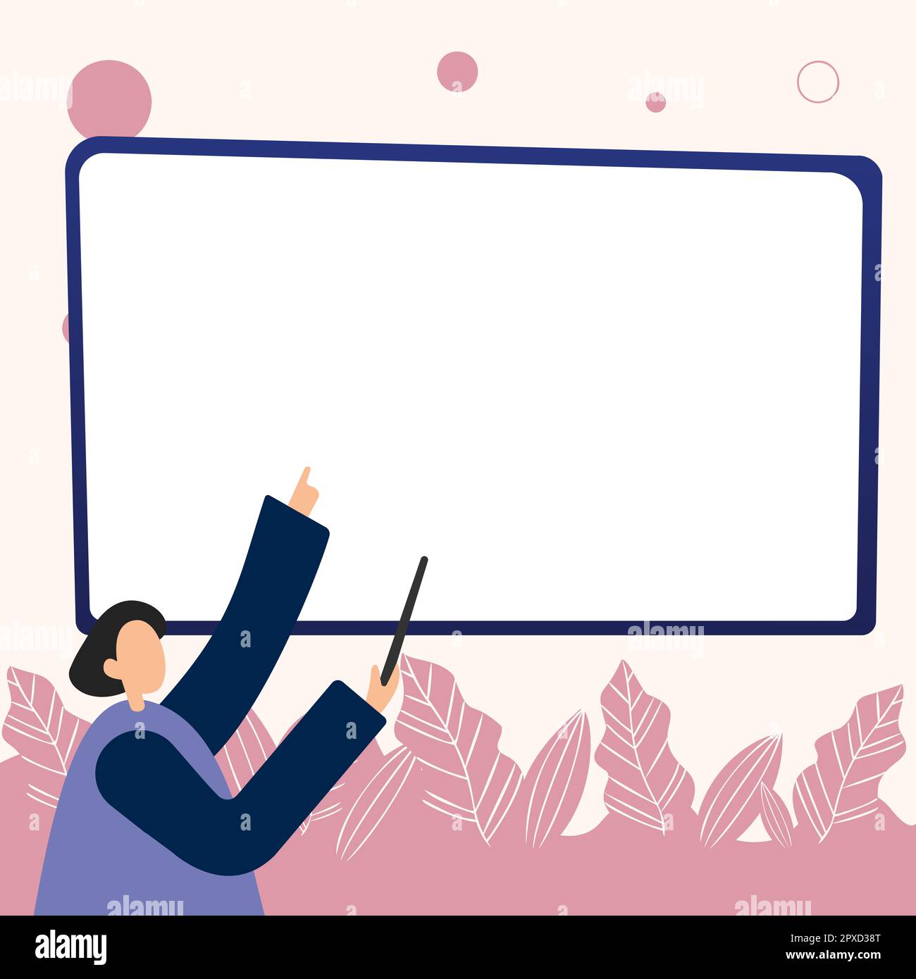 Woman pointing with pointer to important information written on ...