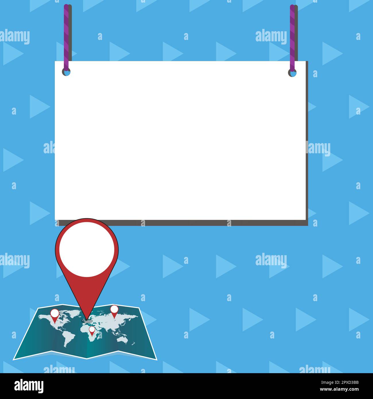 Speech Bubble With Important Message Above Map With Destination Point ...
