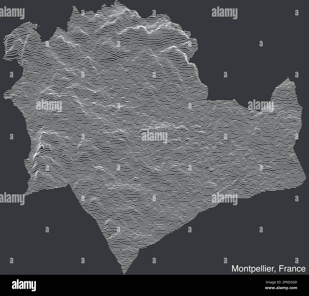 Montpellier outline map hi-res stock photography and images - Alamy