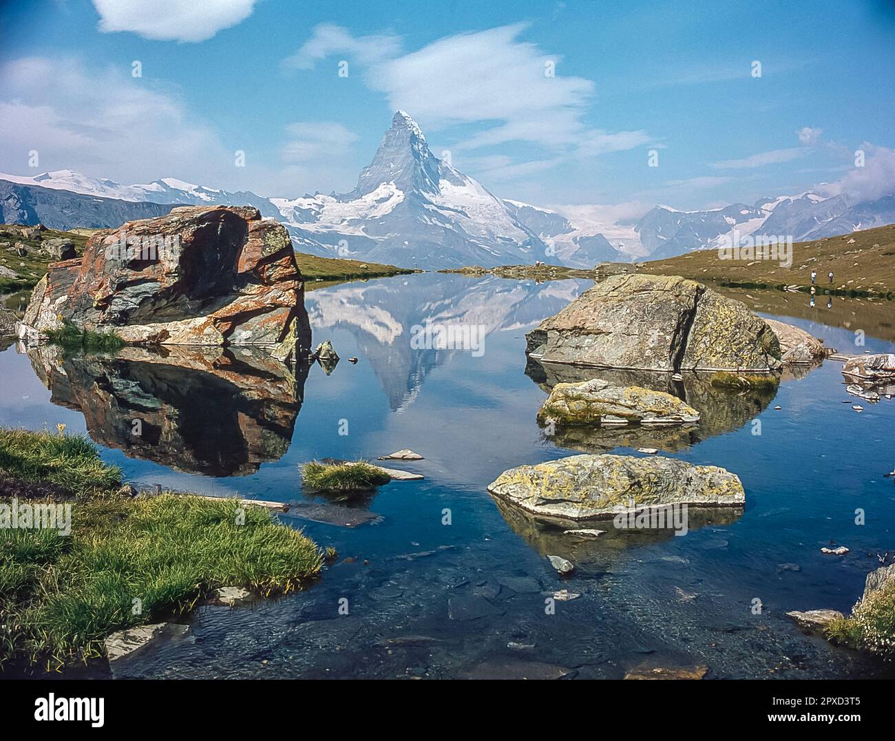 This series of images are of the mountains near the Swiss resort town ...