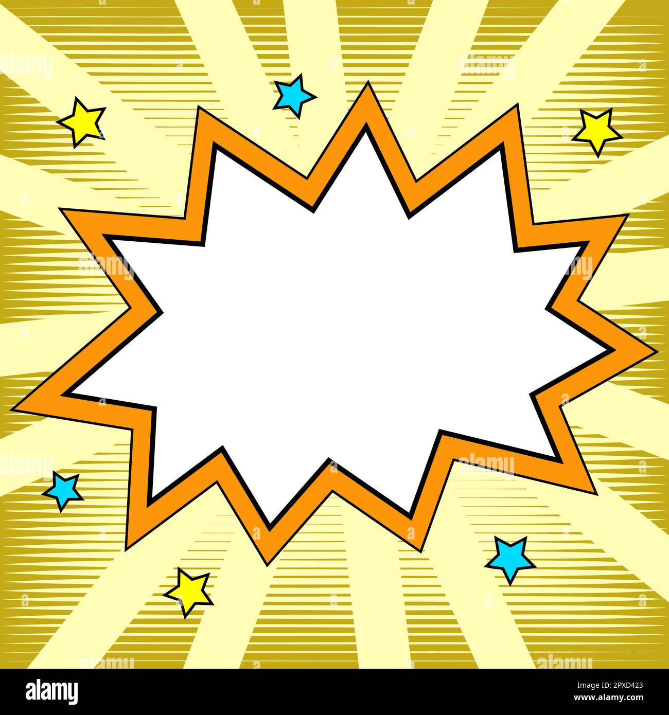 Comic Speech Bubble With Copy Space. Empty Template In Explosion ...