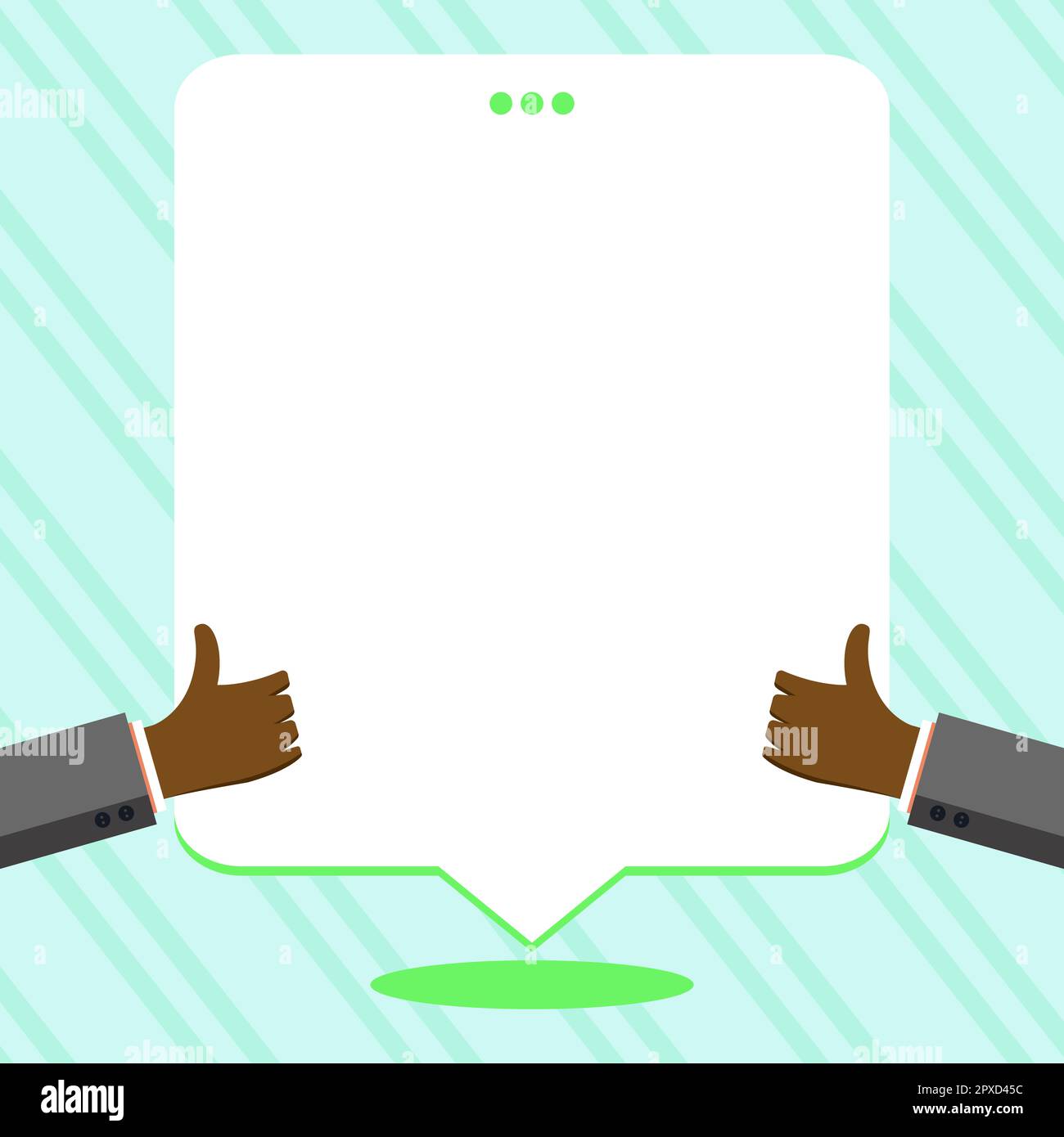 Big finger raised up pointing to whiteboard with important information ...